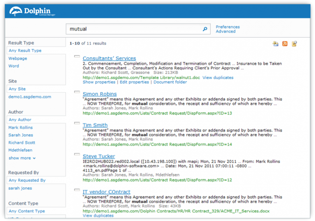 Dolphin Contract Manager For Microsoft SharePoint